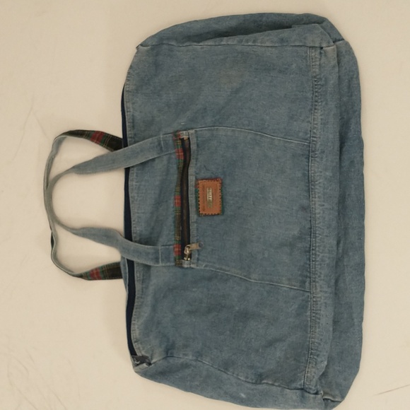 Vintage | Bags | Vintage 8s Denim Duffle Tote Bag Cotton Satchel Gitano ...